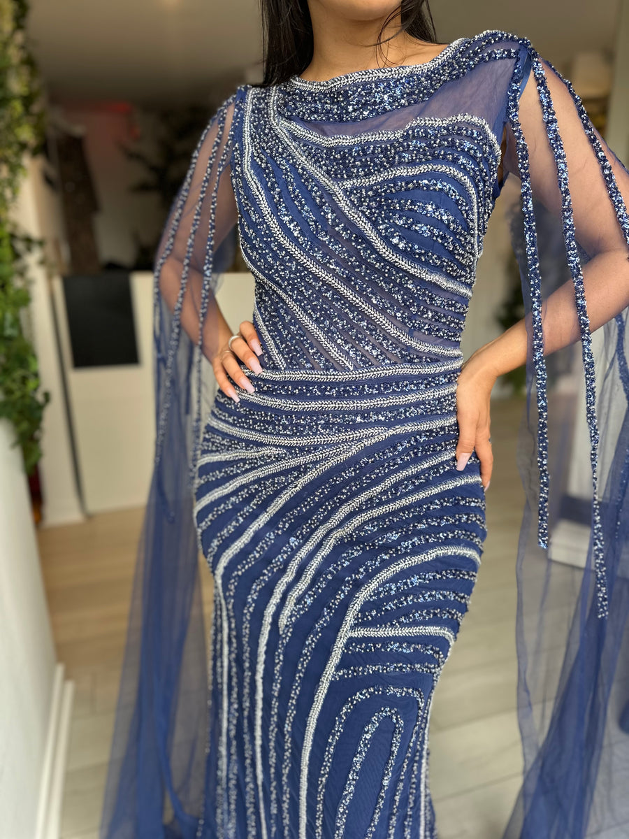 LAYALI DD4020 BEADED CAPE SLEEVE – LAYALI BOUTIQUE